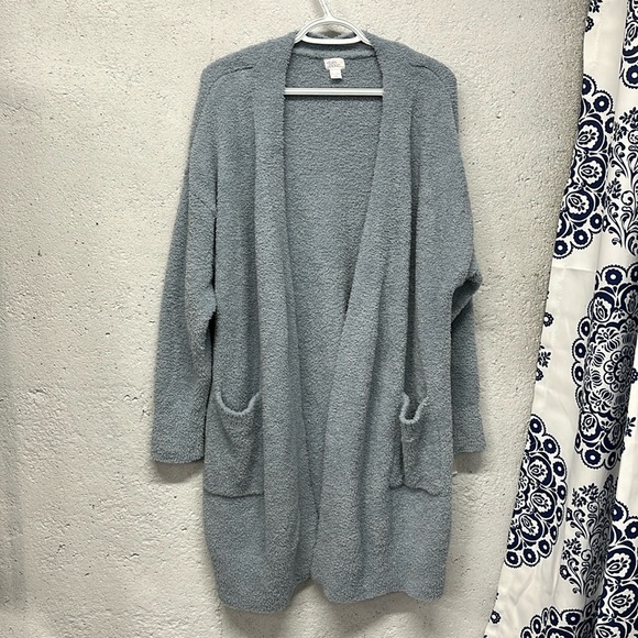 stars above | Sweaters | Stars Above Long Cardigan Blue Fuzzy Pockets ...